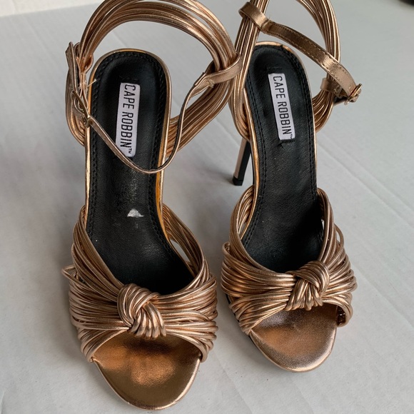 Cape Robbin | Shoes | Cape Robbin Rose Gold Alza Cord Heeled Sandals ...